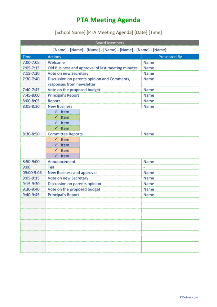 26 Free Meeting Agenda Templates - Dotxes